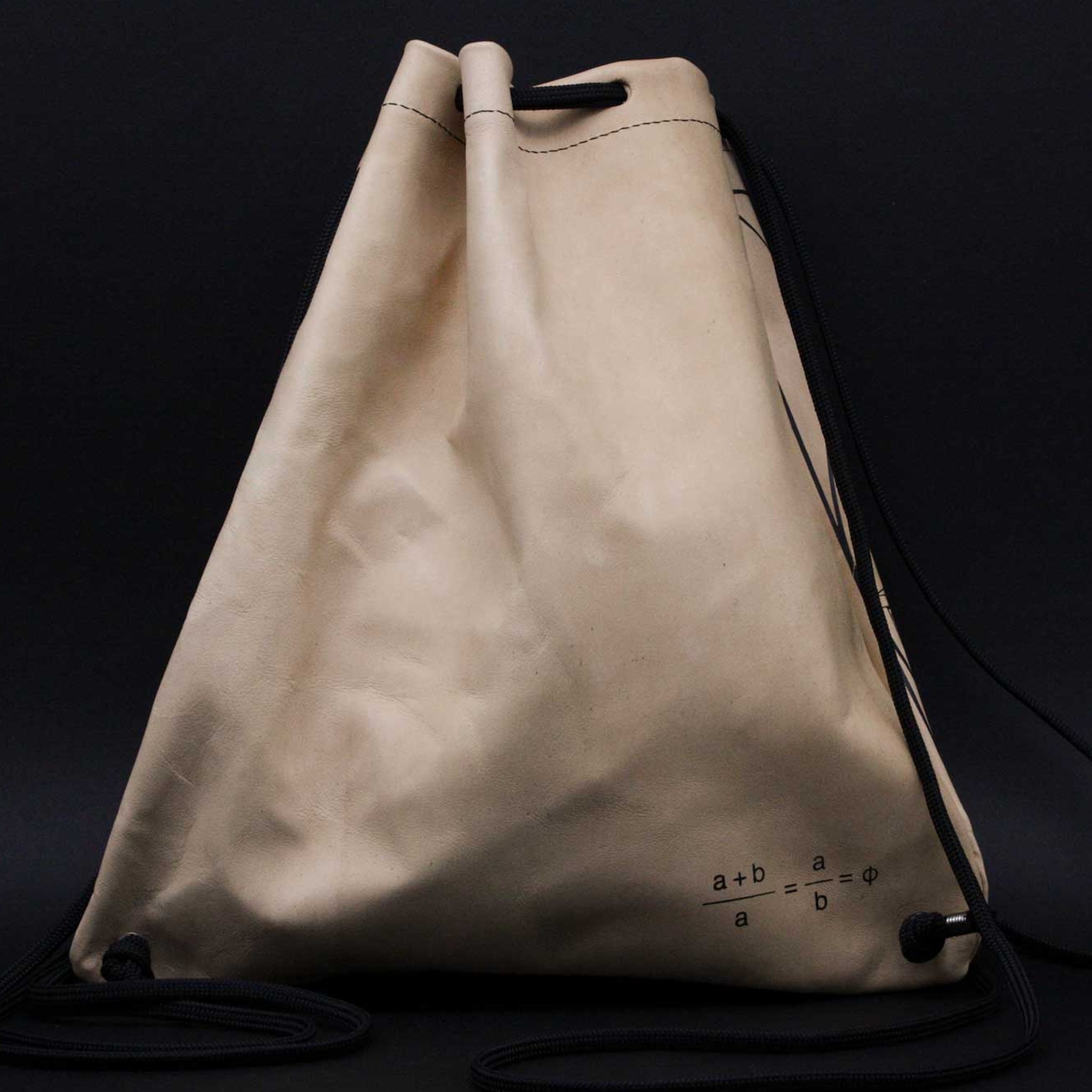 Golden Ratio backpack - Drawstring bag (leather-silkscreen) | KUKUVAYA